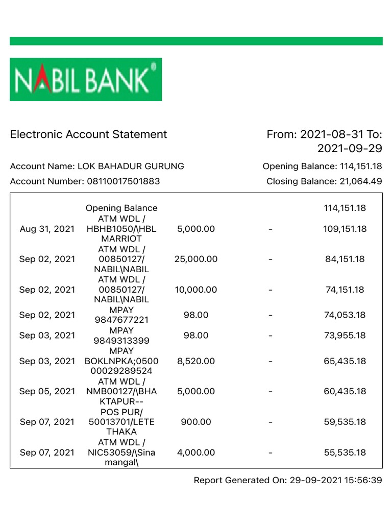 Account Statement | PDF | Banking | Banking Technology