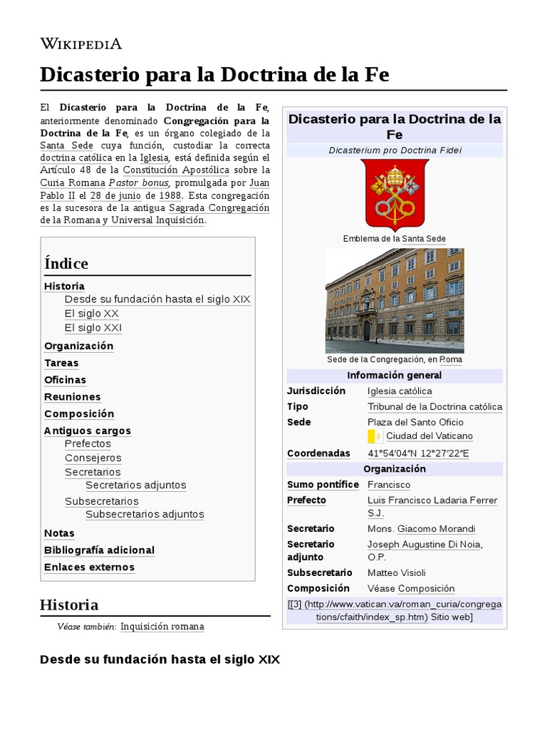 Dicasterio para La Doctrina de La Fe | PDF | Iglesia Católica | Teología Católica y Doctrina