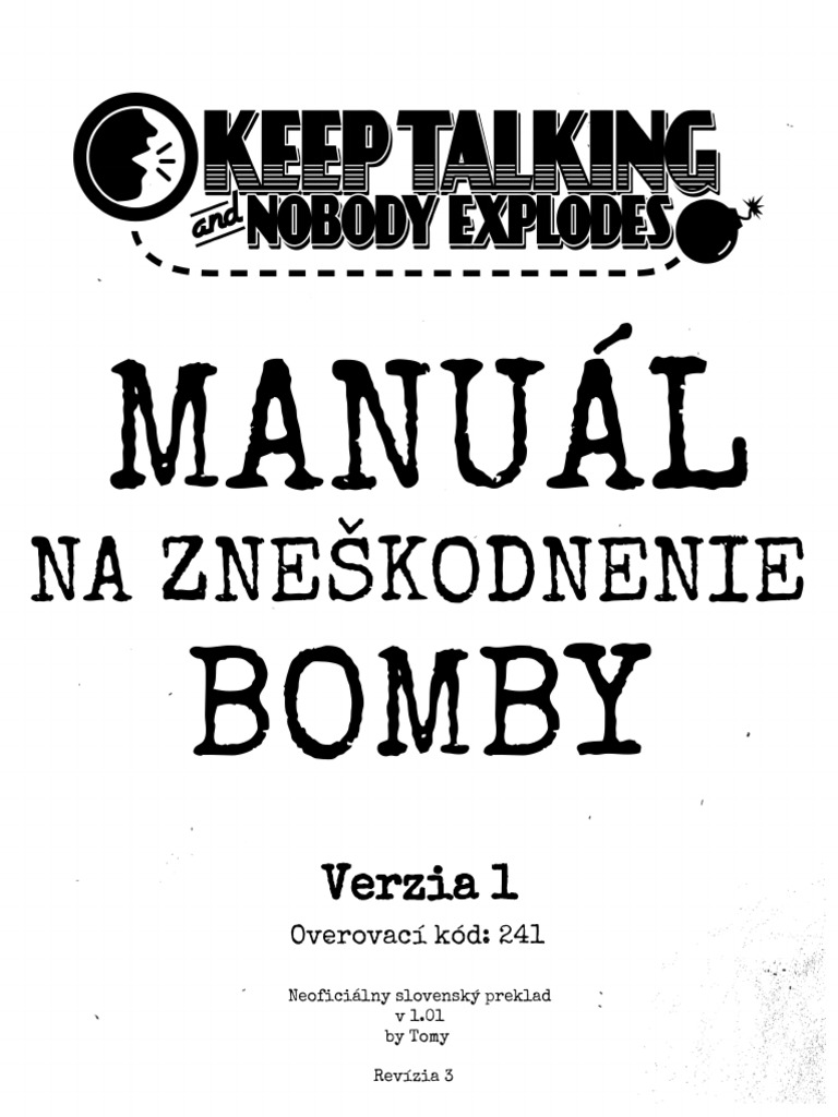 Bomb-Defusal-Manual SVK by Tomy v1.01 | PDF