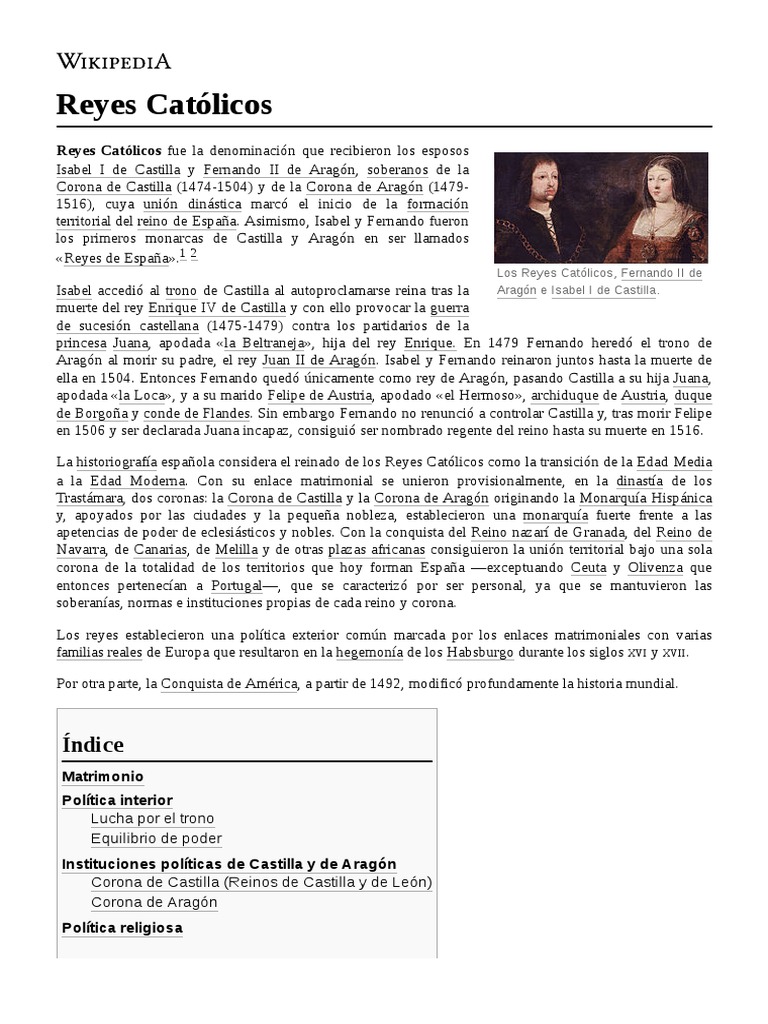 Reyes Católicos | PDF | España