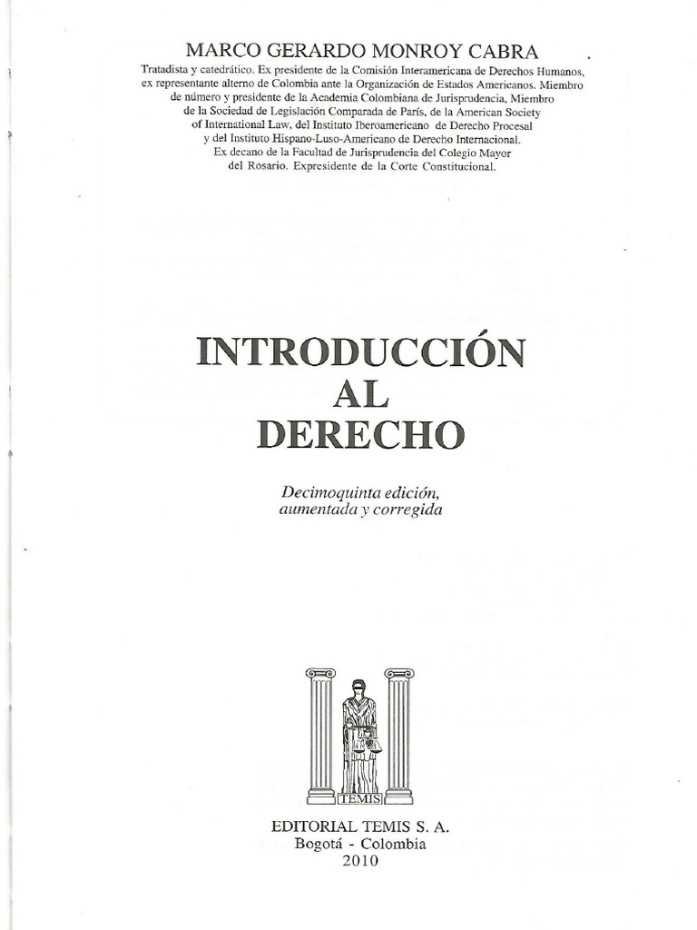 Marco Gerardo Monroy Cabra - Introducción Al Derecho | PDF