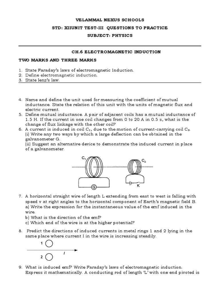 PHYSICS-3 | PDF | Electromagnetic Induction | Inductance