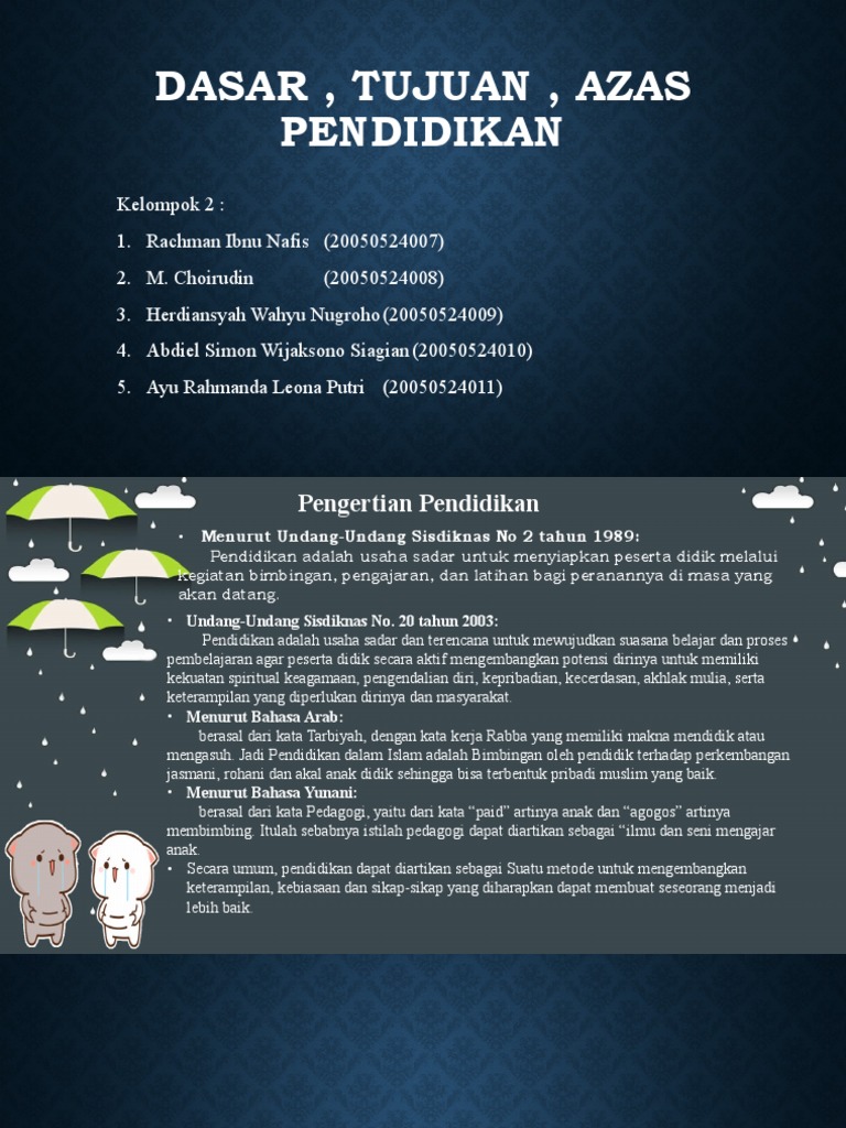 Dasar, Tujuan, Azas Pendidikan | PDF