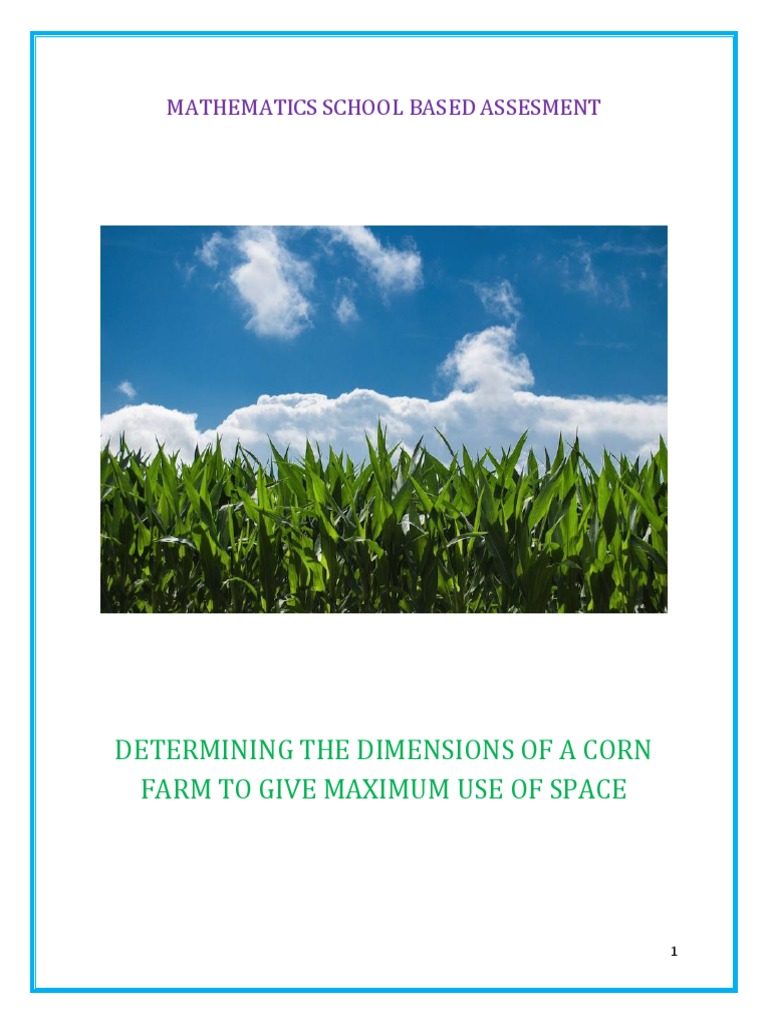 Sba Sample 1 Determining The Dimensions of A Corn Sba | PDF | Area | Length