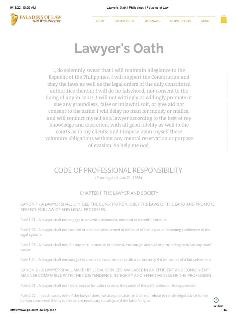 Philippines Lawyer's Oath Text | PDF | Lawyer | Witness