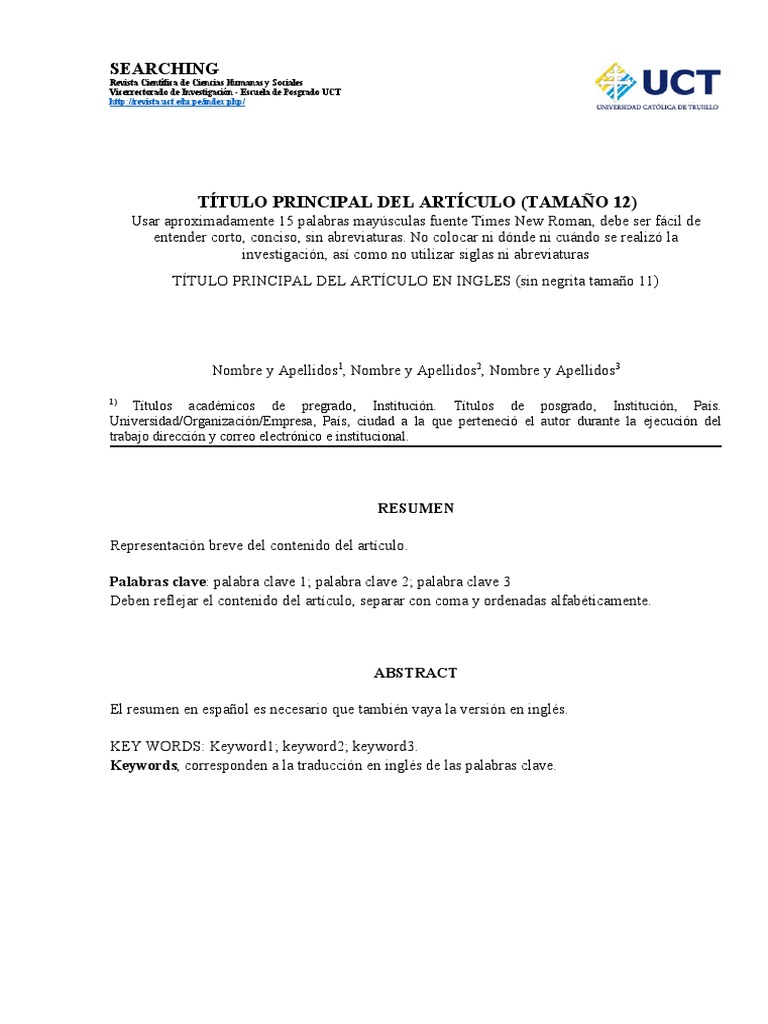 Formato Articulo Cientifico | PDF | Sumario abstracto) | Estilo apa