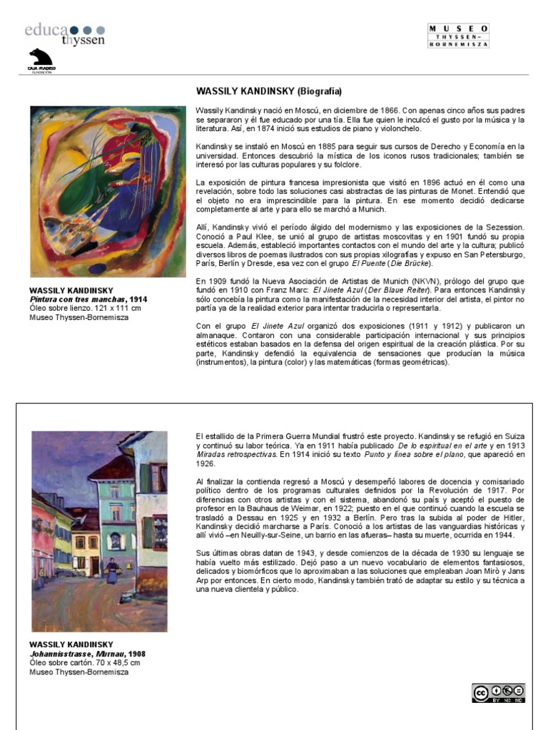 Biografía de Wassily Kandinsky | PDF | Wassily Kandinsky | Las artes
