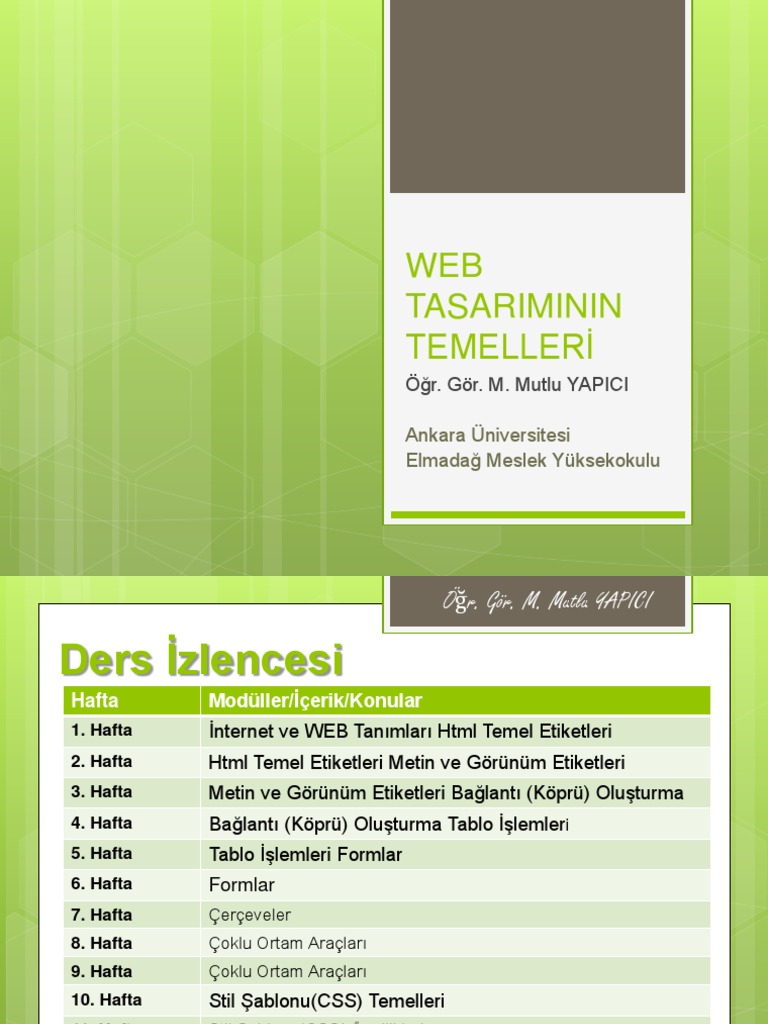 WEB Tasarim Temelleri Sunum1 | PDF