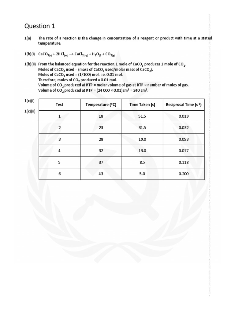 CSEC Chemistry June 2018 P2 Answers | PDF | Mole (Unit) | Neutron
