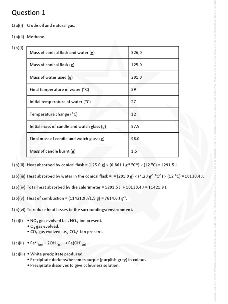 CSEC Chemistry June 2015 P2 Answers | PDF | Molecules | Chemical Bond