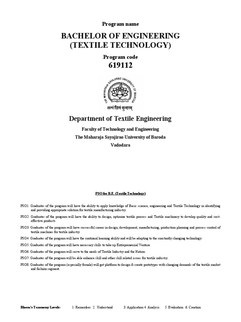 Textile Engineering - B.E (Textile Technology) | PDF | Angular Resolution | Waves