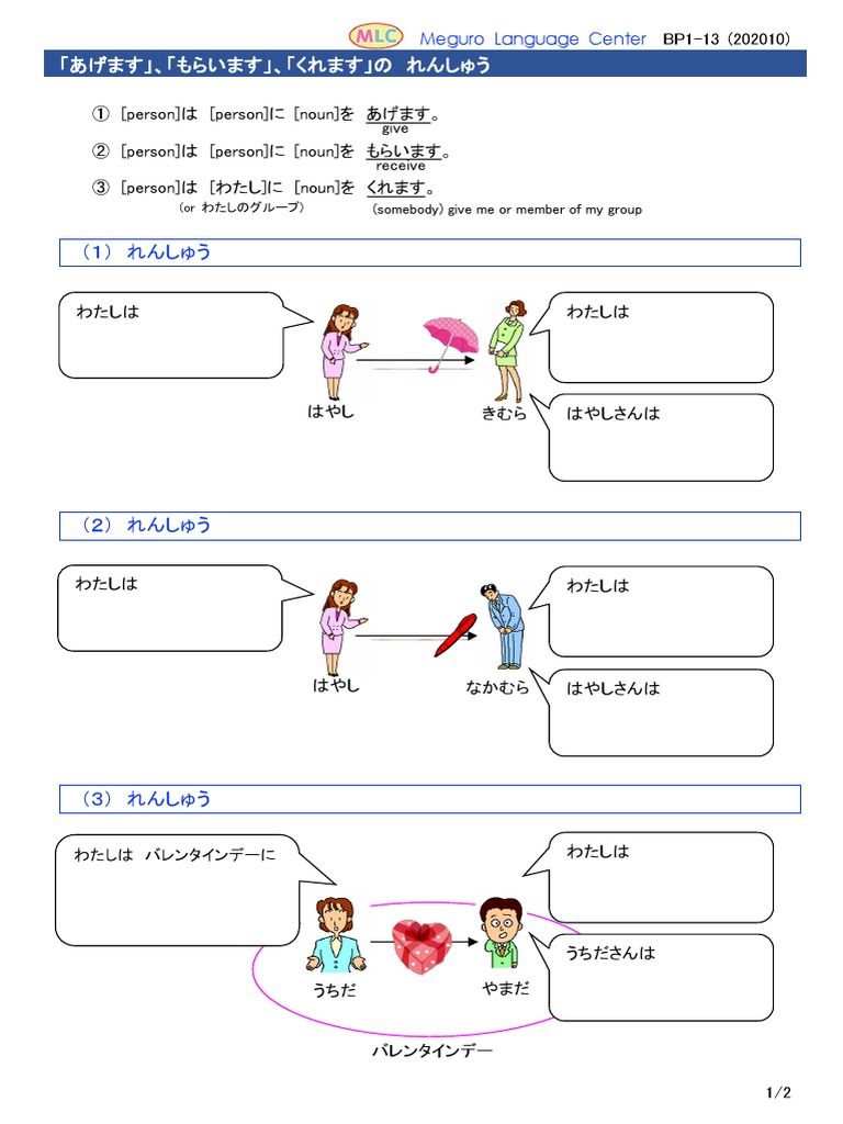 Agemasu Moraimasu Kuremasu | PDF