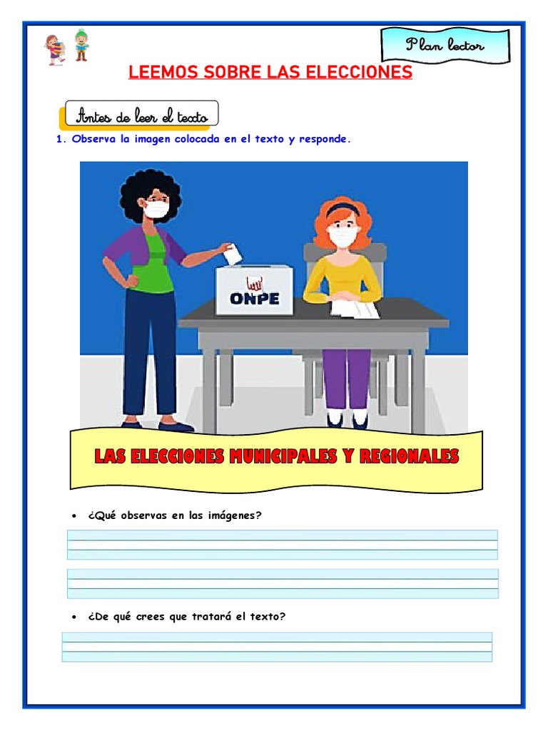 E8 S2 Ficha D4 Plan Lector Leemos Sobre Las Elecciones (1) 2022 | PDF ...
