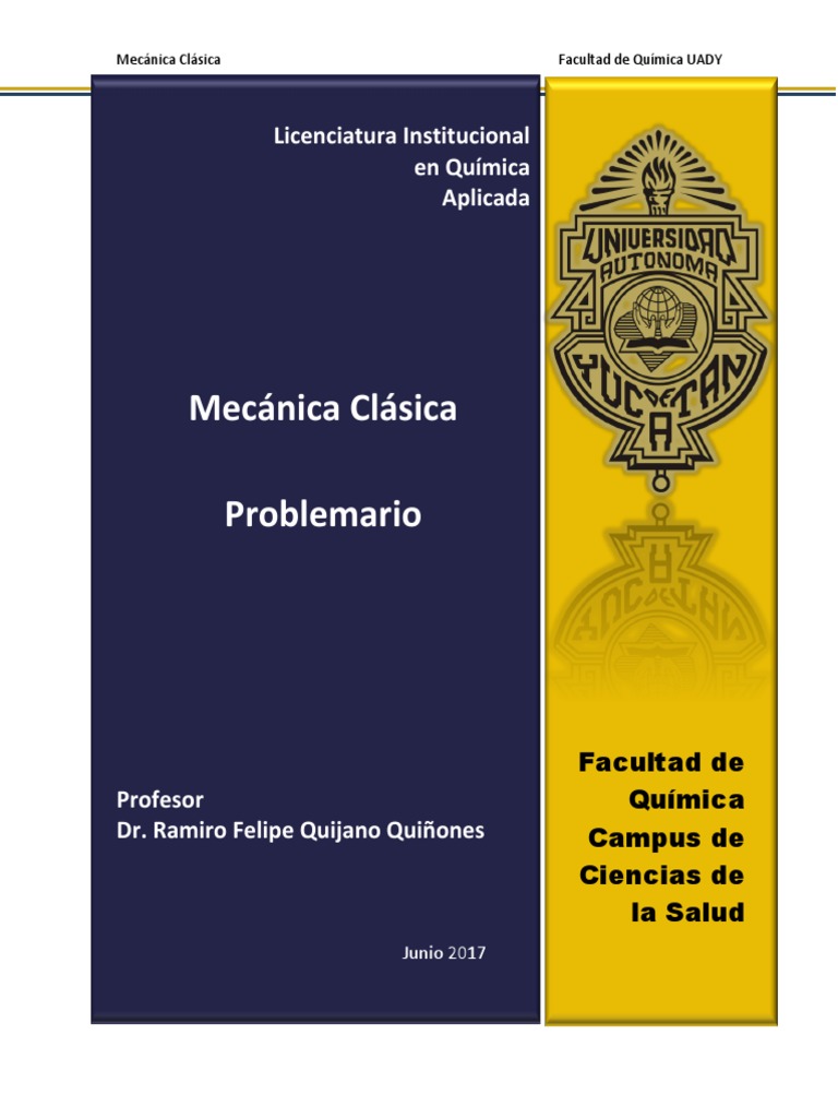 Problemario Mecánica Clásica Vfinal | PDF | Vector Euclidiano | Mecanica clasica