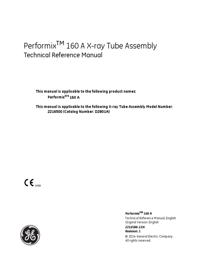 Innova 3100 PERFORMIX 160 A X-RAY TUBE ASSEMBLY - ENGLISH TECHNICAL ...