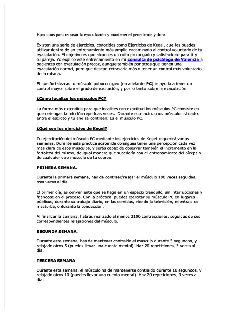 Qdoc - Tips - Ejercicios para Retrasar La Eyaculacion y Mantener | PDF ... Qdoc - Tips - Ejercicios para Retrasar La Eyaculacion y Mantener | PDF ...