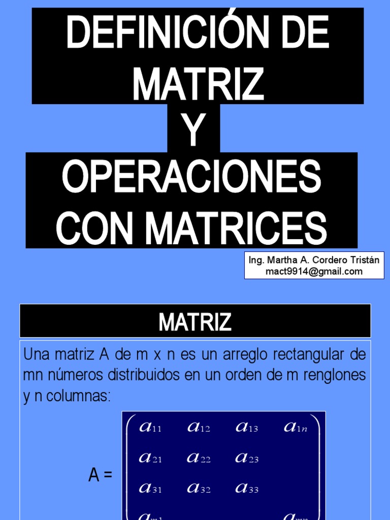 Operaciones Con Matrices - 1 | PDF | Matriz (Matemáticas) | Teoría de ...