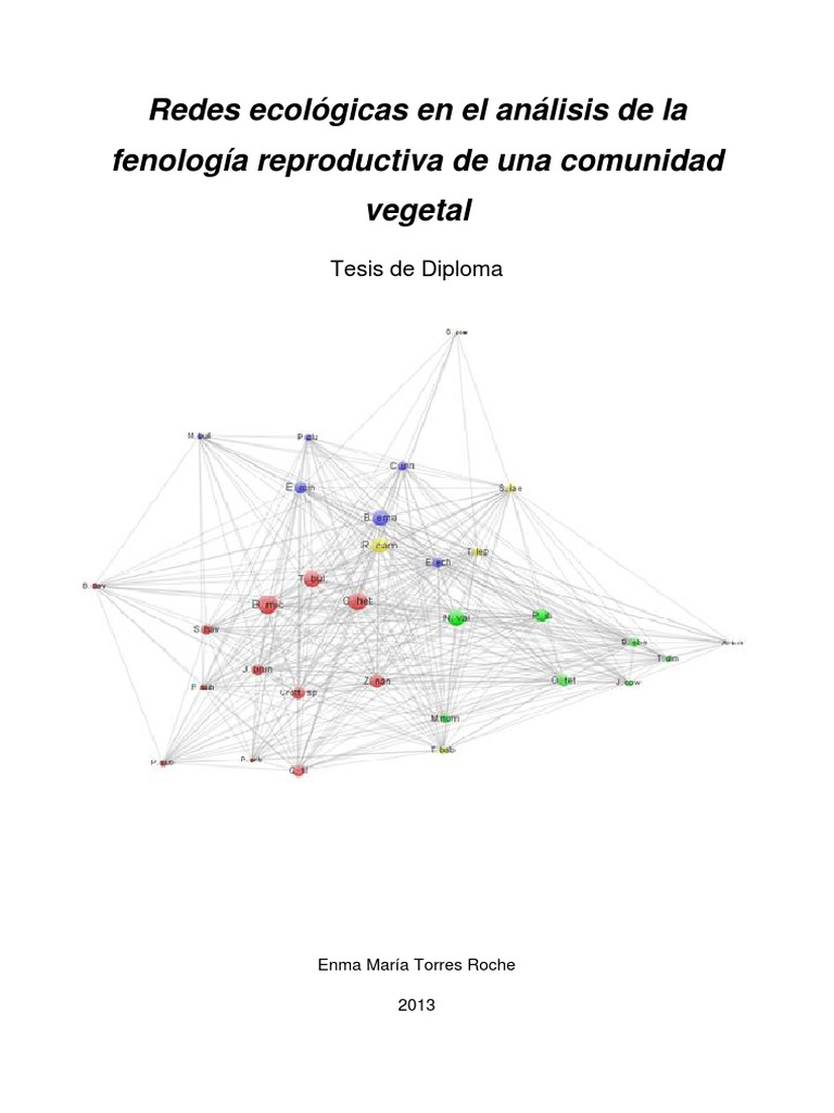 Redes Ecológicas en El Análisis de La Fenología Reproductiva de Una ...