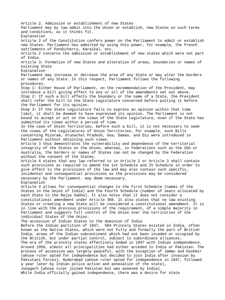 Unionterritory Summary | PDF | U.S. State | Public Law