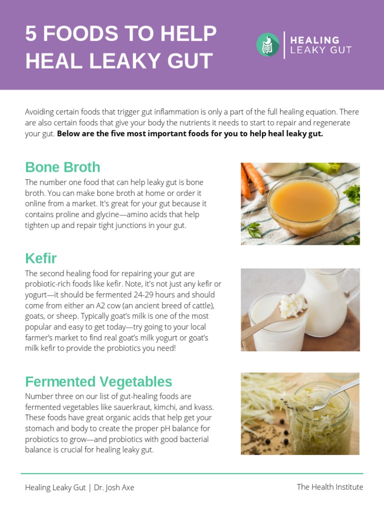 5 Foods That Heal Leaky Gut | PDF | Gastrointestinal Tract | Foods