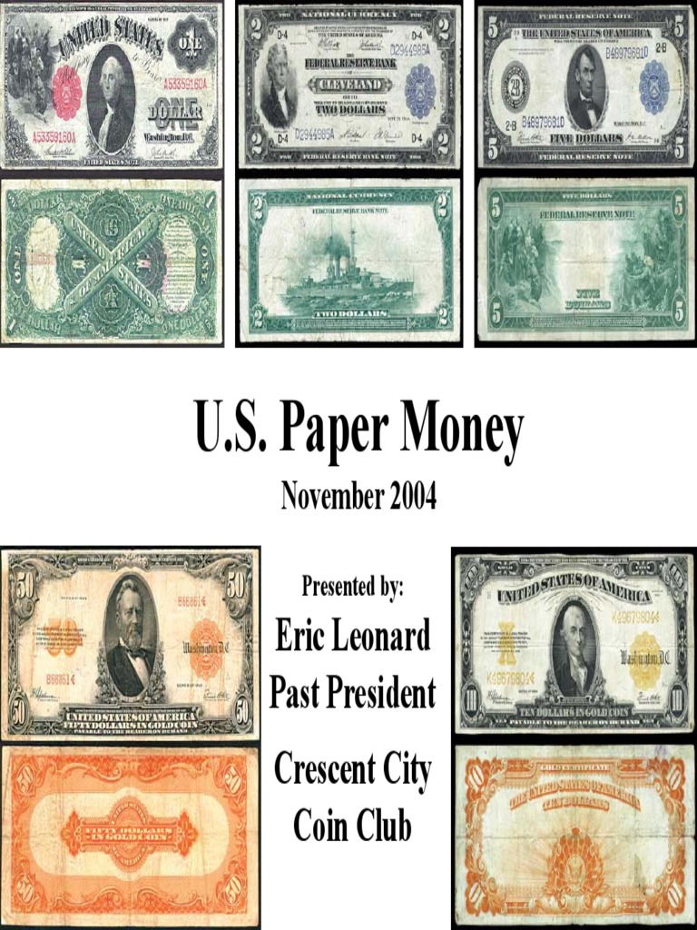 U.S. Paper Money Overview | PDF | Banknote | Money