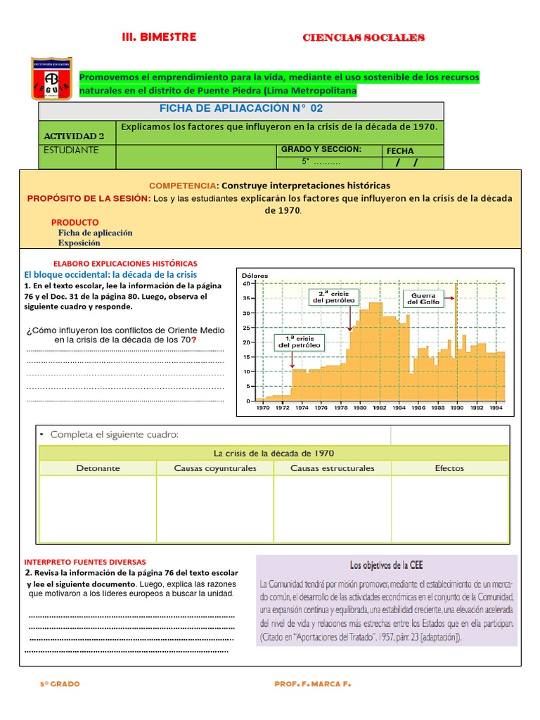 Ficha de Aplicación 02 - Iii Bimestre. CC - SS 5° | PDF | Finanzas y dinero | Ciencias sociales