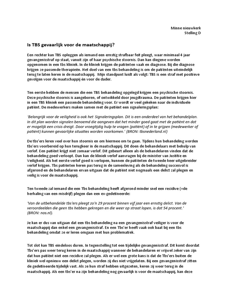 Opstel TBS | PDF