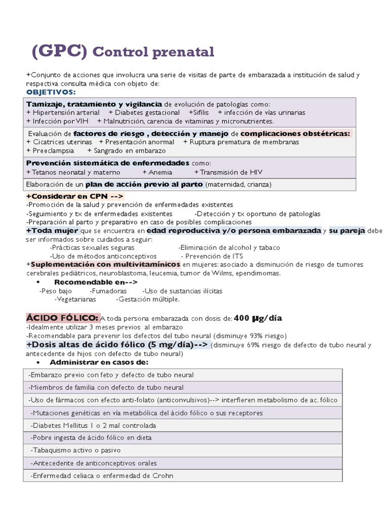 (GPC) Control Prenatal | PDF | El embarazo | Depresión (estado de ánimo)