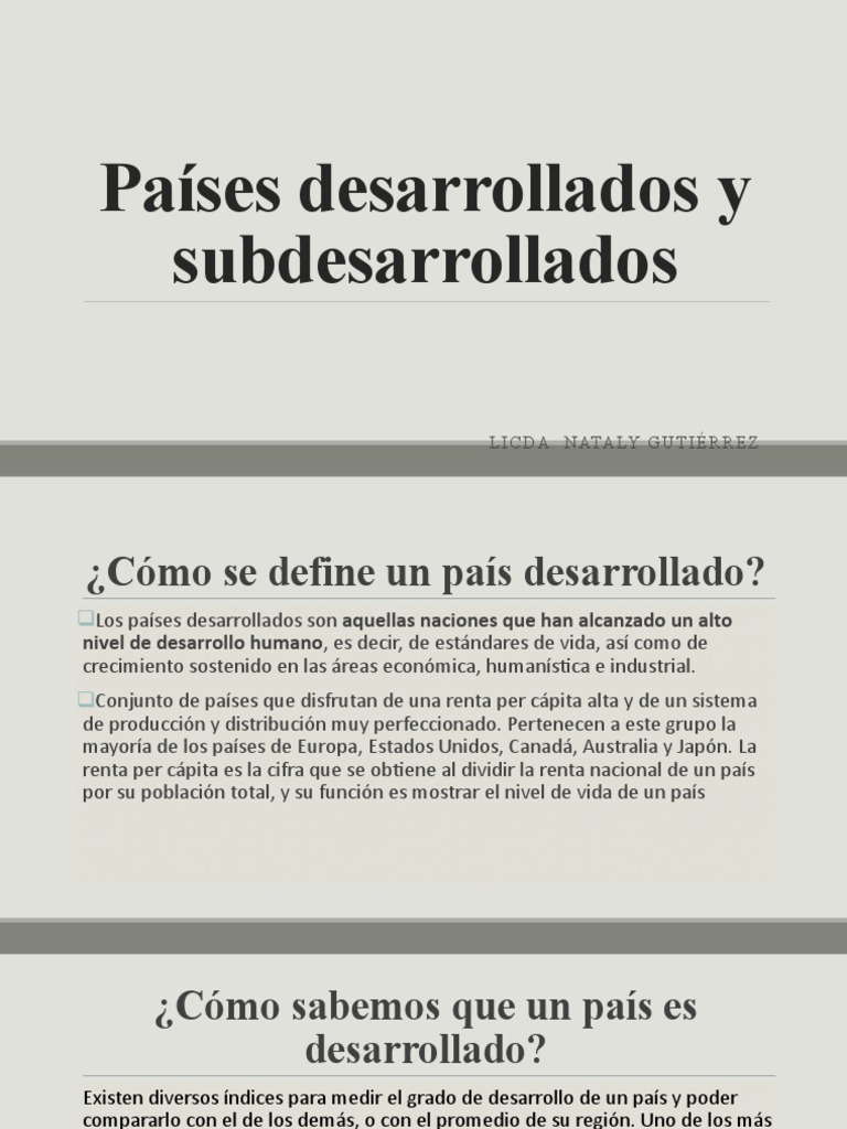 5 - Paises Desarrollados y Subdesarrollados-1 | Descargar gratis PDF ...