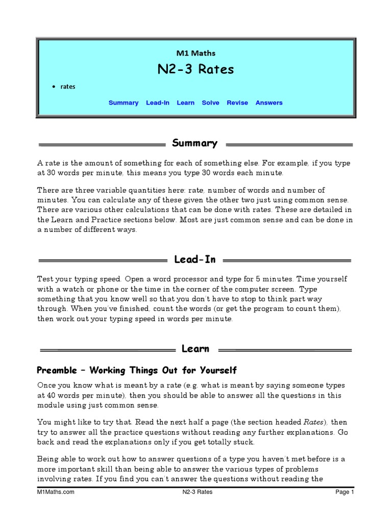 N2-3 Rates | PDF | Speed | Litre
