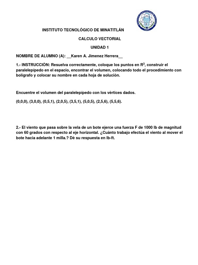 Ejercicios de Cálculo Vectorial | PDF