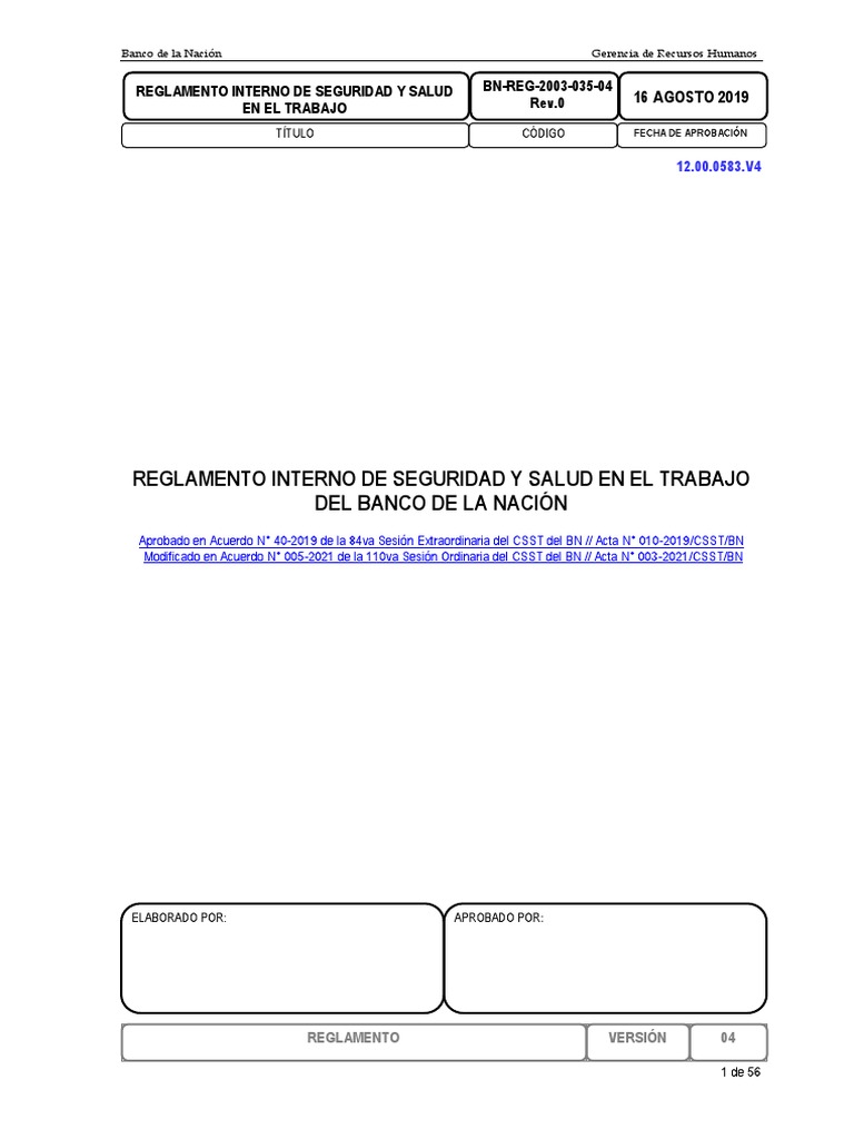 Reglamento y Normatividad de La Seguridad y Salud en El Trabajo | Descargar gratis PDF | Valores ...
