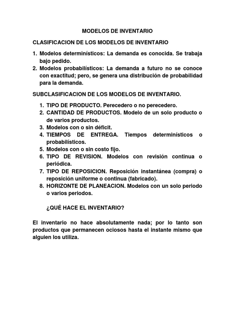 Modelos de Inventarios Clase 2022 | PDF | Inventario | Economias