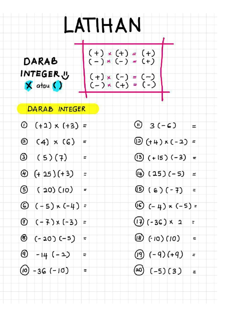 Latihan Integer | PDF