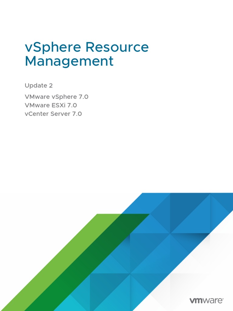 Vsphere Esxi Vcenter Server 702 Resource Management Guide | PDF ...