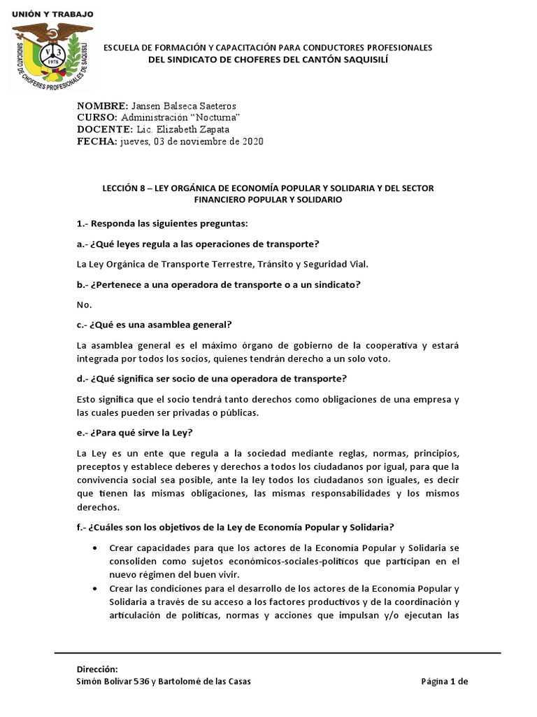 Jansen Balseca Saeteros - AE - T2 | PDF | Cooperativa | Economias