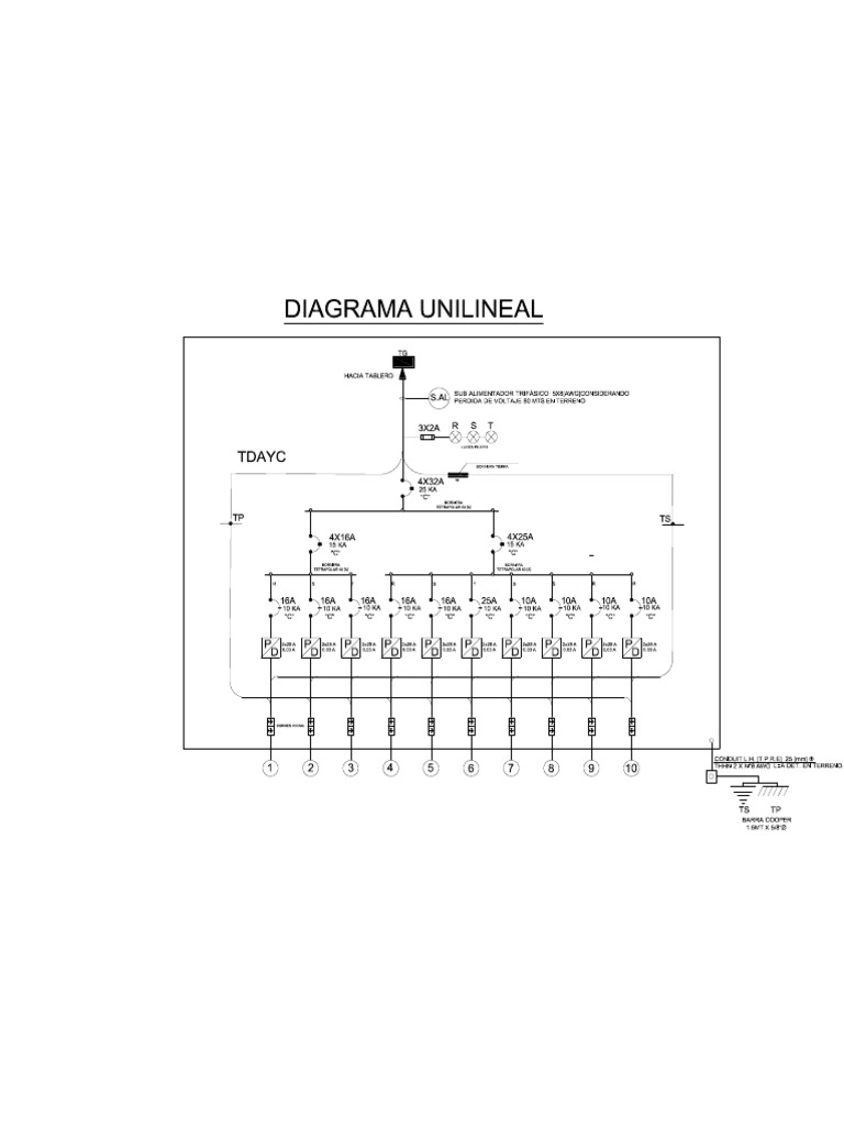 Diagrama Unilineal TDA 1 | PDF