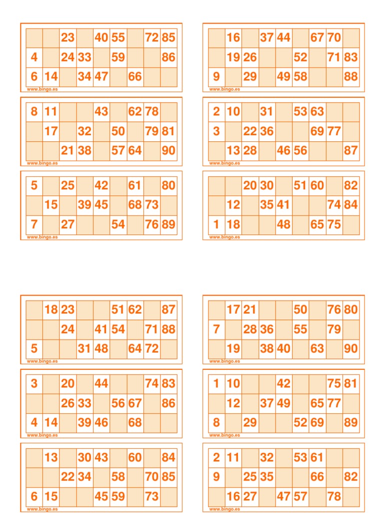 Números de Bingo y Enlaces Web | PDF