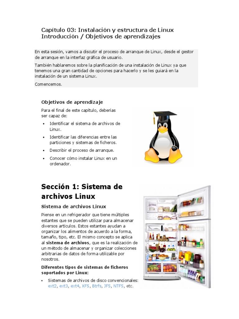 Capítulo 03 - Estructura e Instalación de Linux | PDF | Archivo de computadora | Kernel (sistema ...