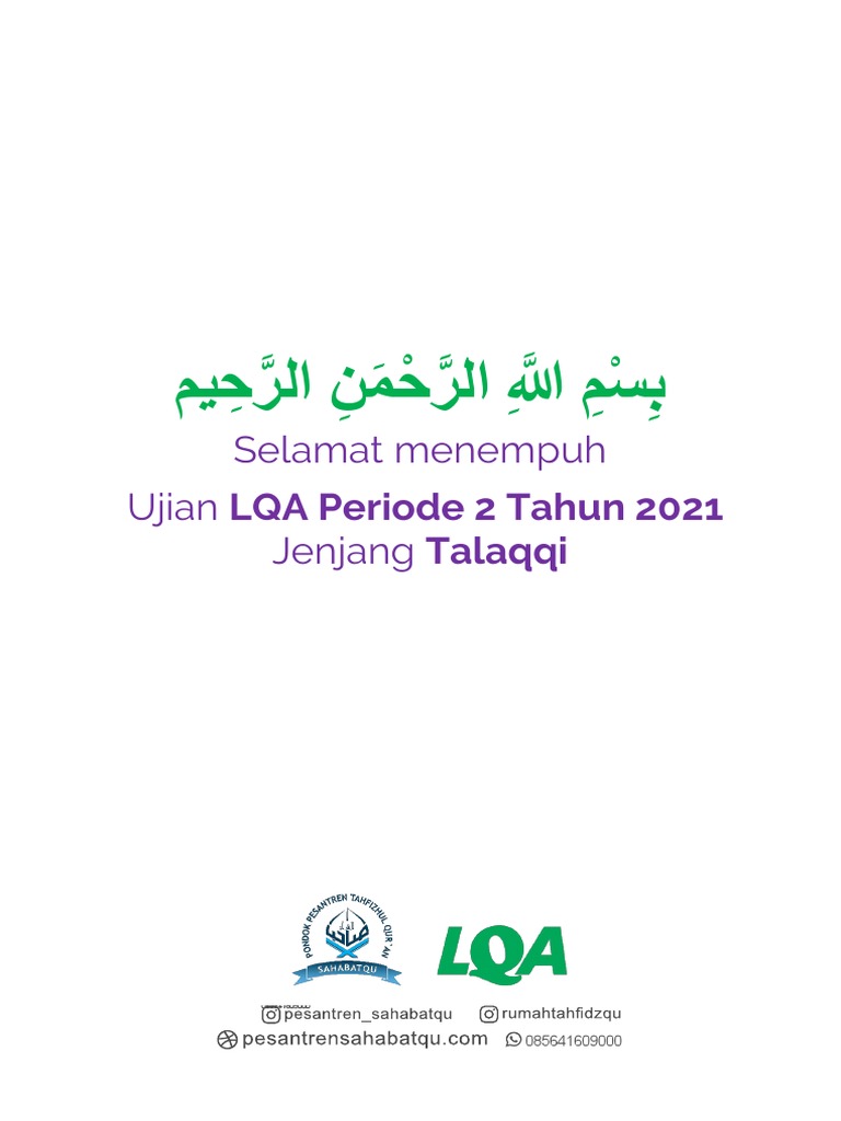 Soal Ujian Talaqqi Periode 2 Tahun 2021 | PDF