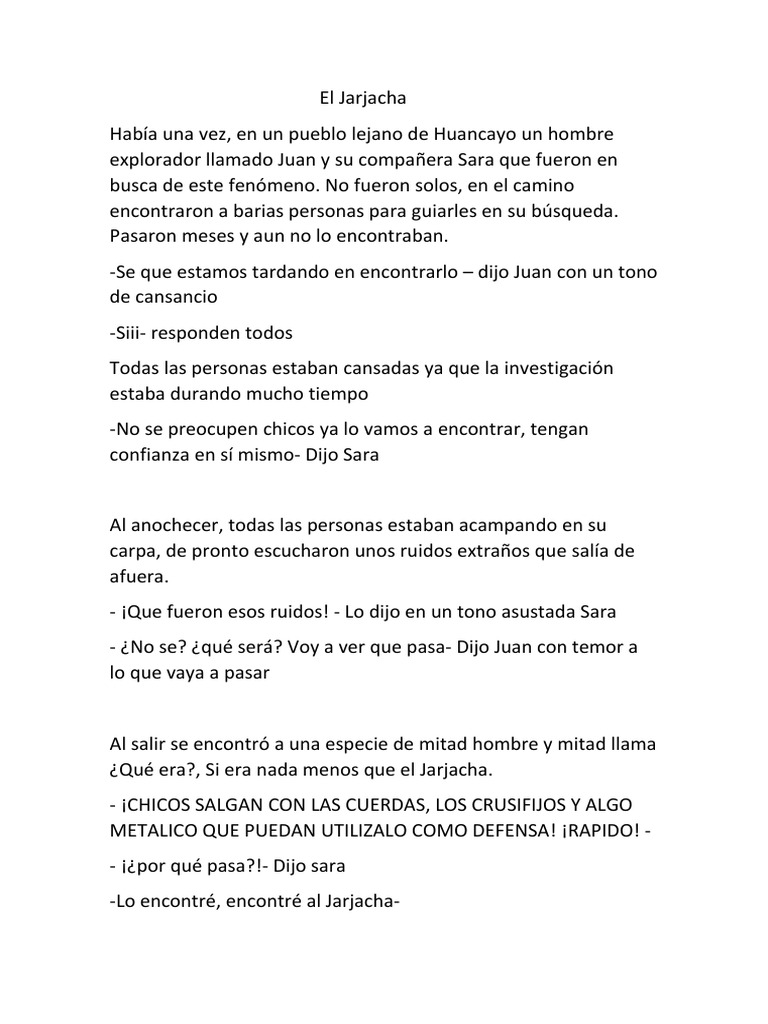 La leyenda del Jarjacha en Huancayo | PDF