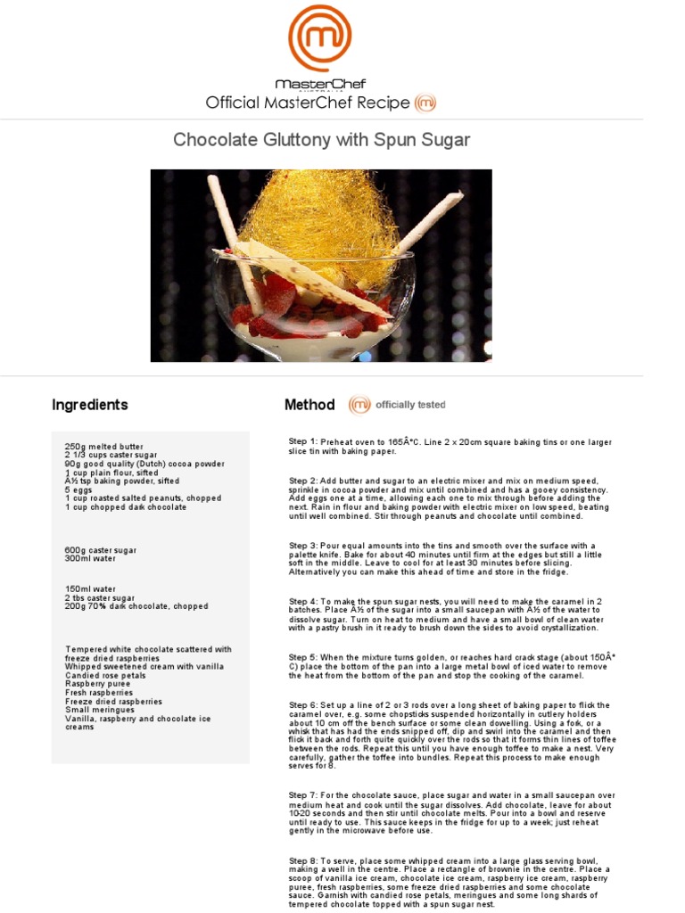 Chocolate Gluttony With Spun Sugar | PDF | Chocolate | Baking