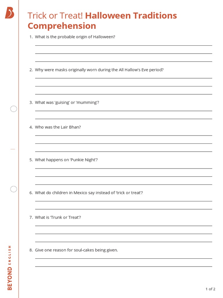 Comprehension Questions Middle Ability | PDF