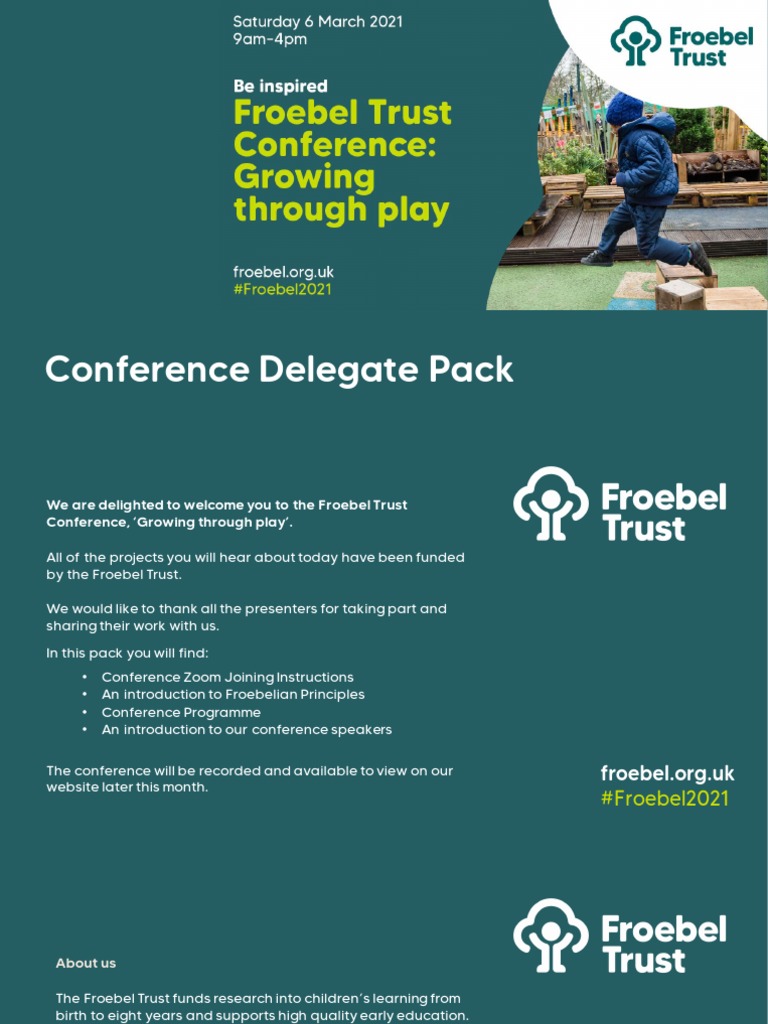 Froebel Trust Conference Delegate Pack 2021 | PDF | Preschool | Teachers