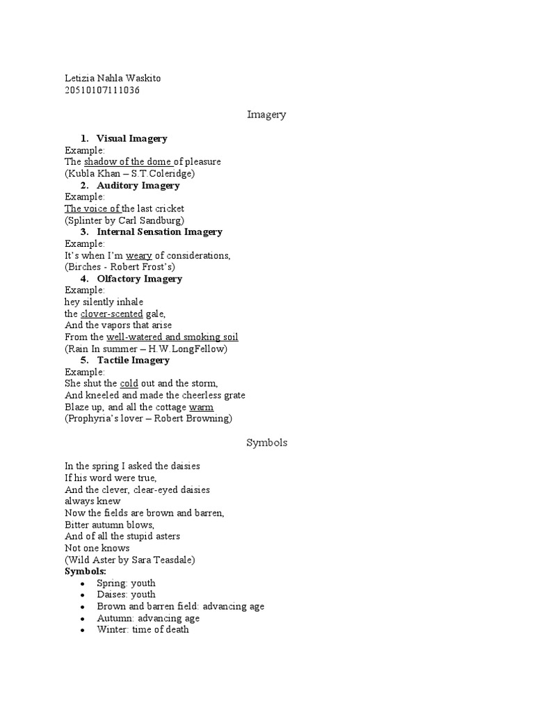 Poetry (Imagery and Symbol) | PDF | Art | Poetry