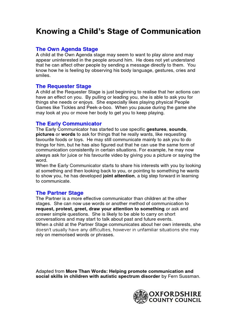 Childs Stageof Communication | PDF | Wellness