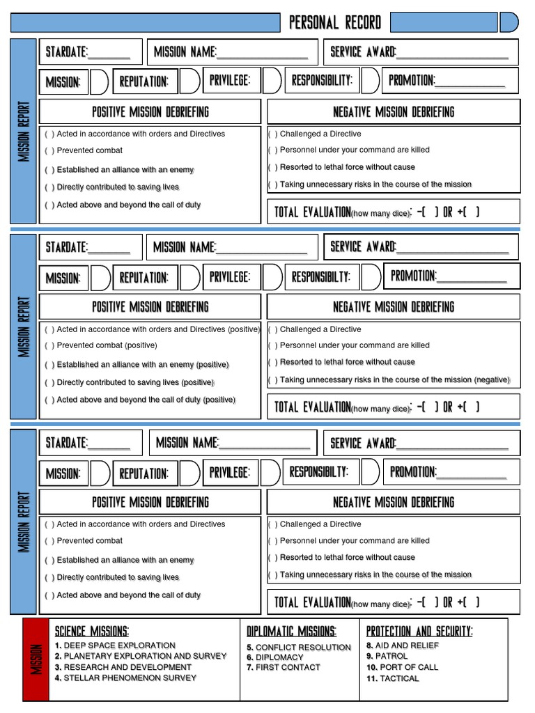 Reputation Mission Report Sheet | PDF | Military