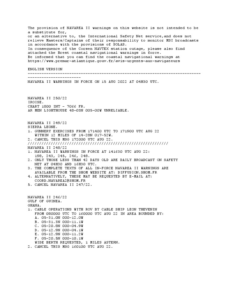 Navarea Ii in Force | PDF | Petroleum Industry | Ships