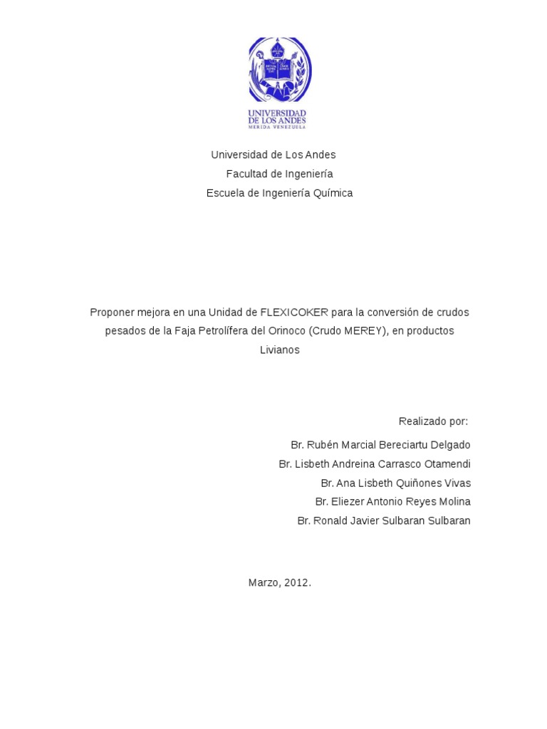 Mejora en Unidad FLEXICOKER | PDF | Agrietamiento (Química) | Refinería ...