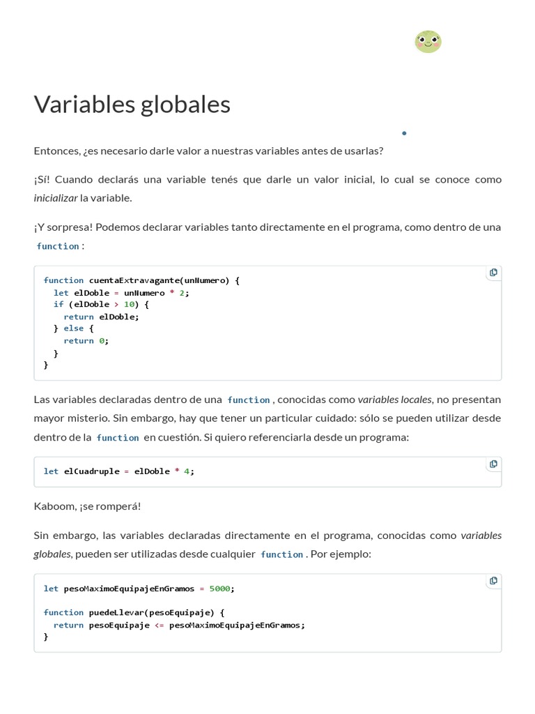 10 - Programación Imperativa - Variables y Procedimientos - Variables Globales - Sé Programar ...